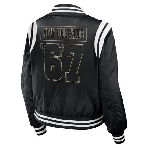 WEAR BY ERIN ANDREWS New Orleans Saints Bomber Jacket - Black