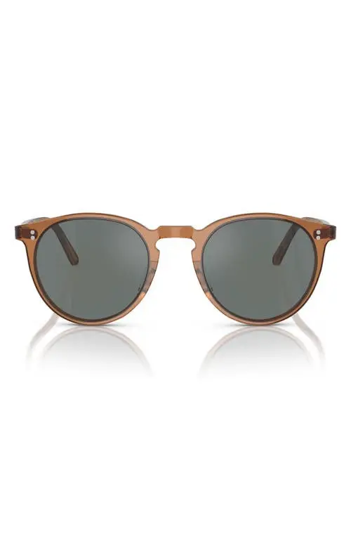 Oliver Spencer O'malley 48mm Round Sunglasses - Carob / Regal Blue