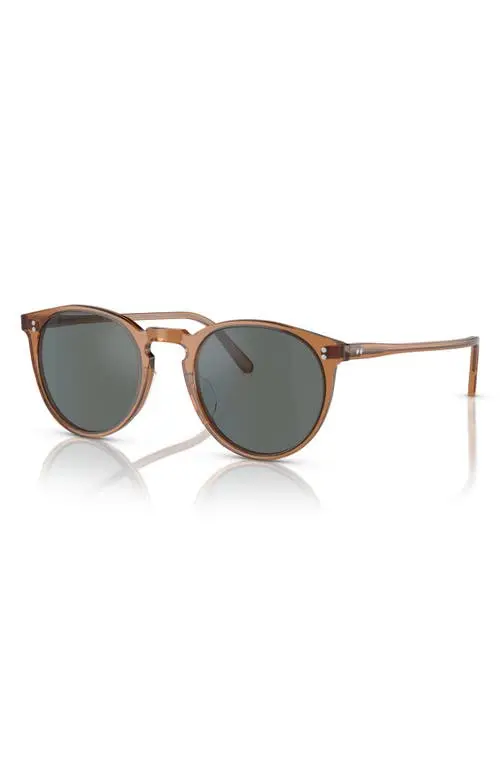 Oliver Spencer O'malley 48mm Round Sunglasses - Carob / Regal Blue