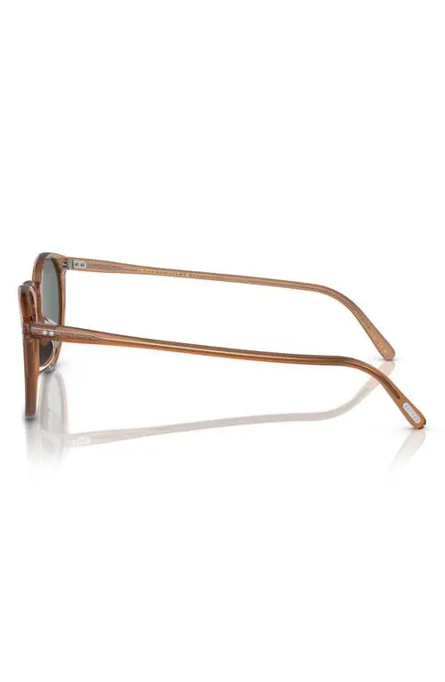 Oliver Spencer O'malley 48mm Round Sunglasses - Carob / Regal Blue