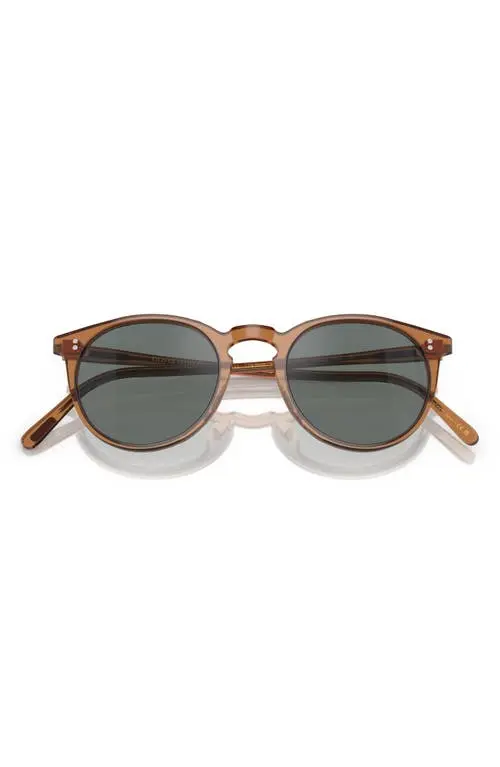 Oliver Spencer O'malley 48mm Round Sunglasses - Carob / Regal Blue