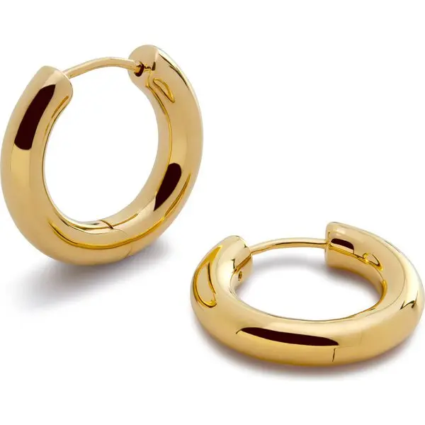 Monica Vinader Small Essential Tube Hoop Earrings - 18ct Gold Vermeil