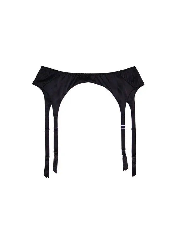 Fleur Du Mal Top Stitch Garter Belt - Black