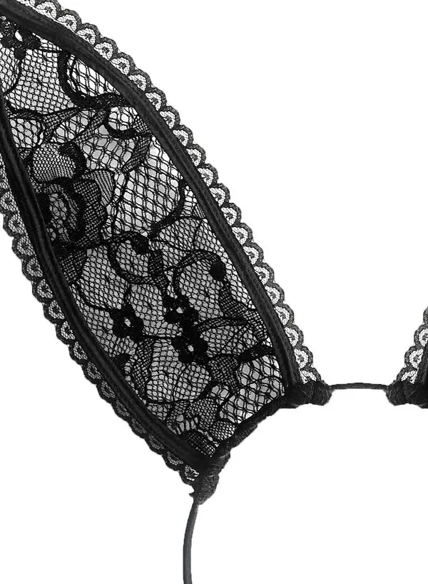 FLEUR DU MAL Lace Bunny Ears Headband - Black