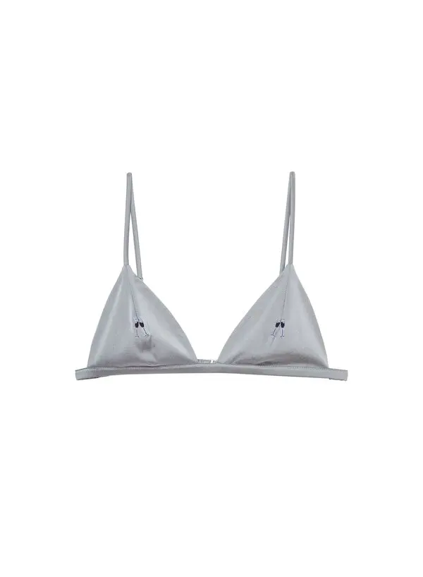 Fleur Du Mal Champagne Embroidered Luxe Triangle Bra - Mr. Grey