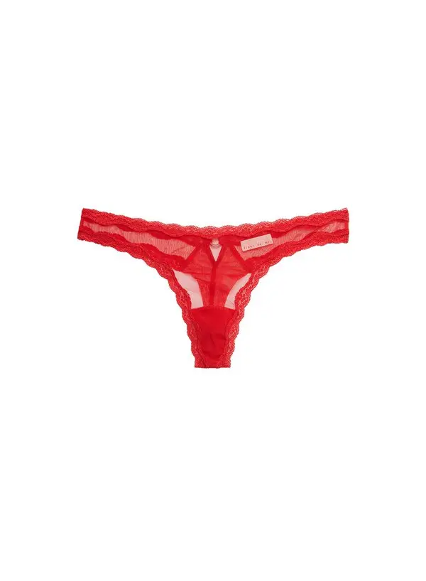 Fleur Du Mal Sheer Tulle Thong - Rouge