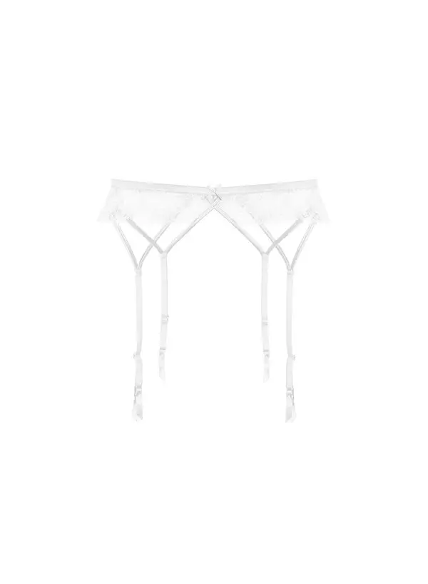 Fleur Du Mal Frankie Lace Strappy Garter Belt - Ivory