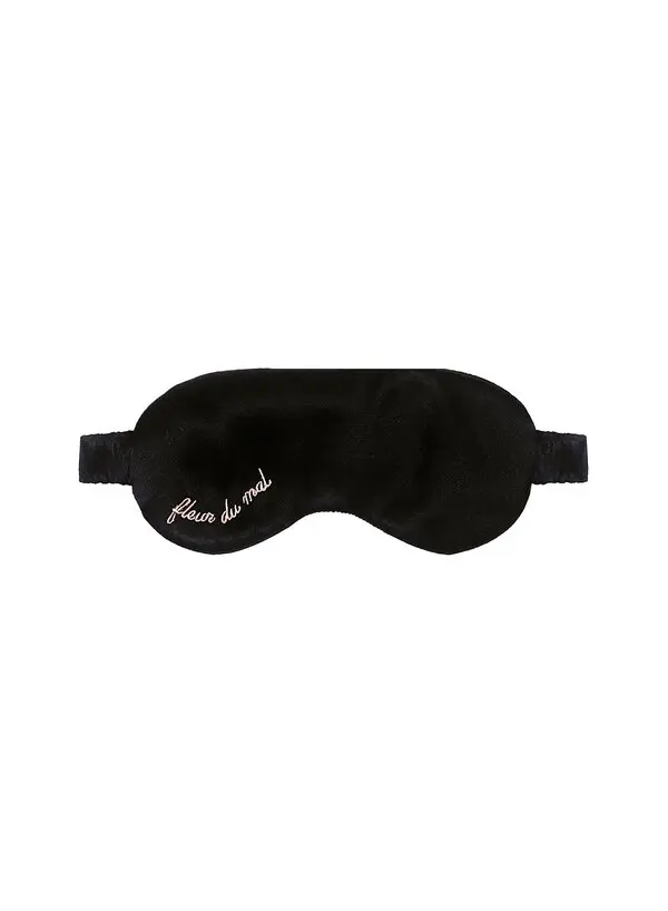 Fleur Du Mal Logo Silk Eye Mask - Black