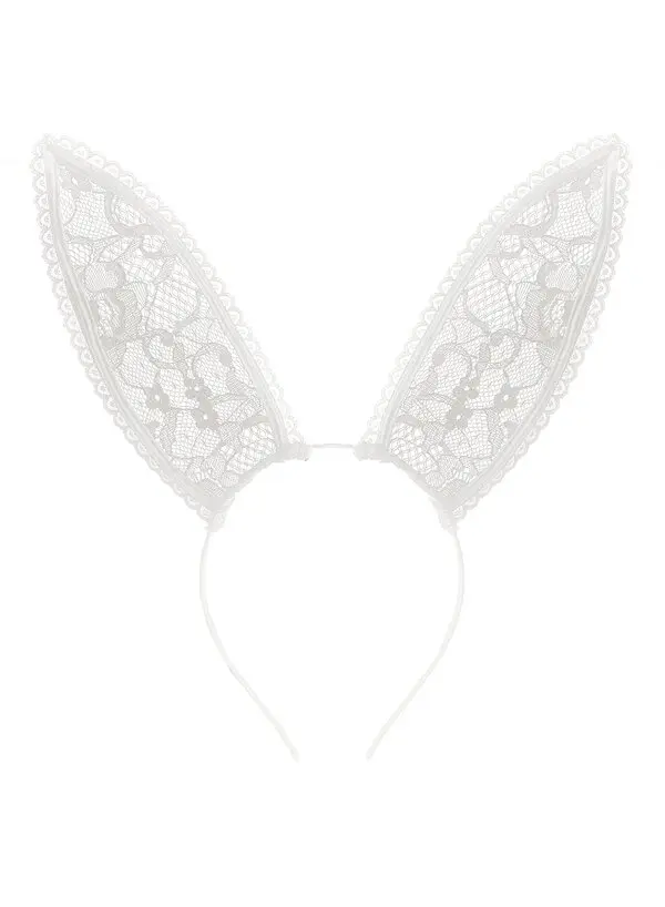 Fleur Du Mal Lace Bunny Ears Headband - Ivory