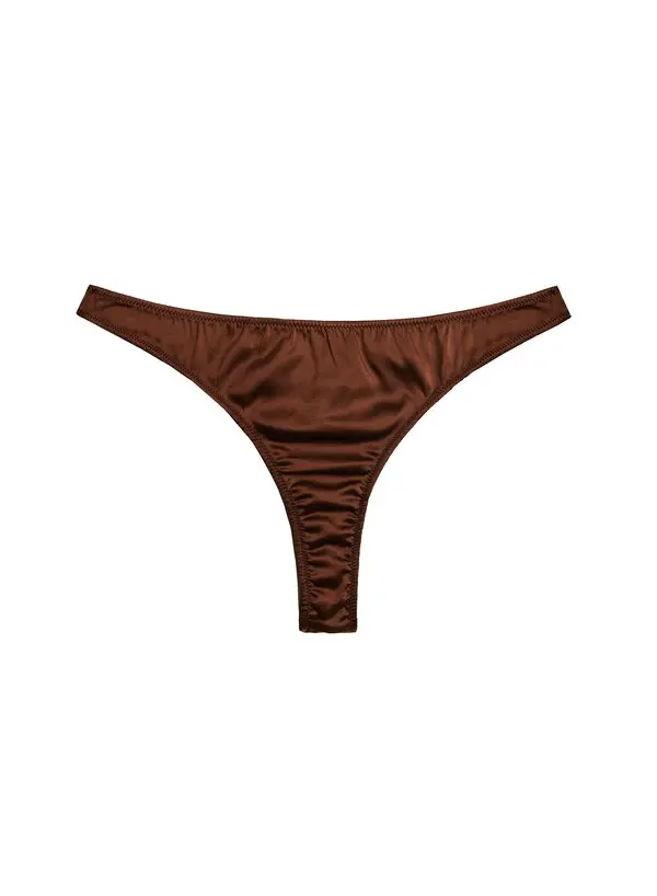Fleur Du Mal Luxe Thong - Cocoa