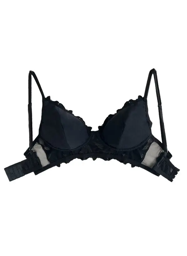 Fleur Du Mal Lily Embroidery Post Surgical Bra - Black