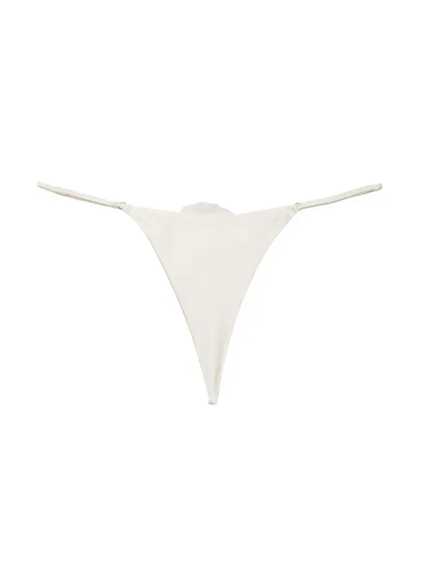 Fleur Du Mal Rose Luxe V-string - Ivory