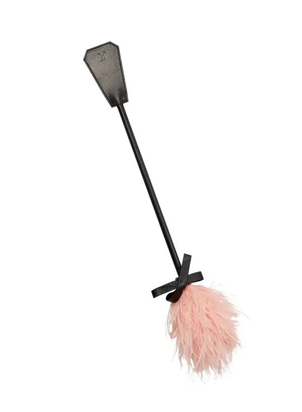 Fleur Du Mal Leather Feather Tickler & Riding Crop - Black