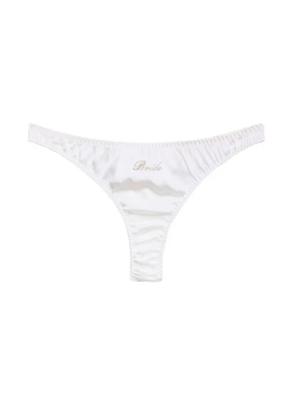Fleur Du Mal Bridal Luxe Thong - Ivory