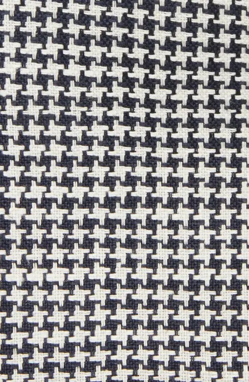 CLIFTON WILSON Houndstooth Cotton Pocket Square - Navy