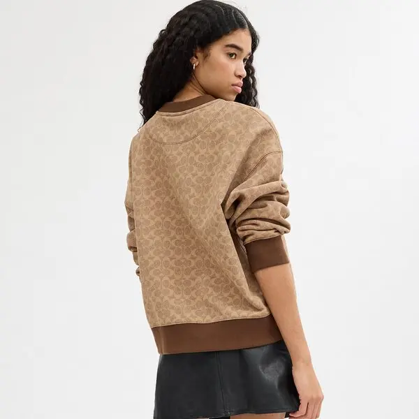 COACH Essential Signature Crewneck - Tan Signature
