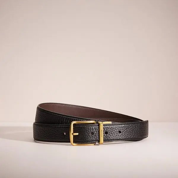 Coach Signature And Harness Buckle Cut-to-size Belt, 32mm - Black/mahogany