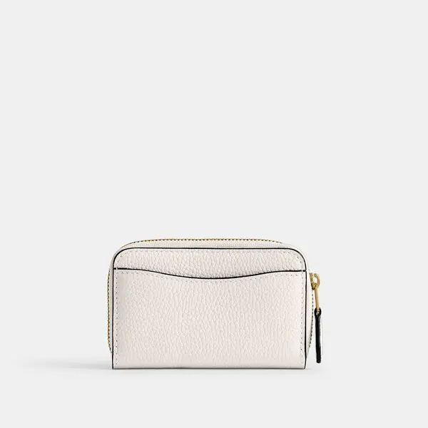 COACH Essential Small Zip Around Card Case - Brass/chalk