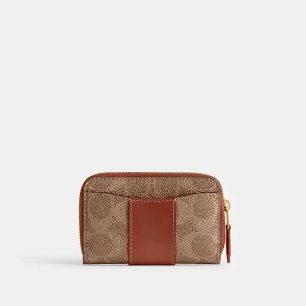 COACH Essential Zip Around Card Case In Signature Canvas