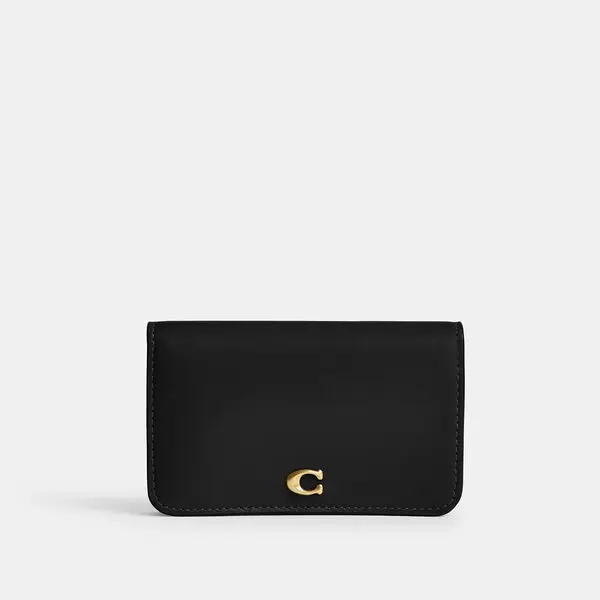 COACH Essential Slim Card Case - Brass/black