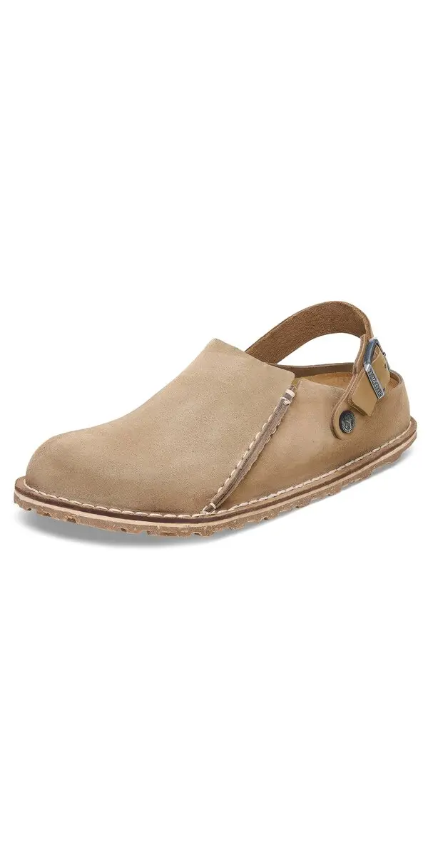 BIRKENSTOCK Lutry Premium Suede Clog - Gray Taupe