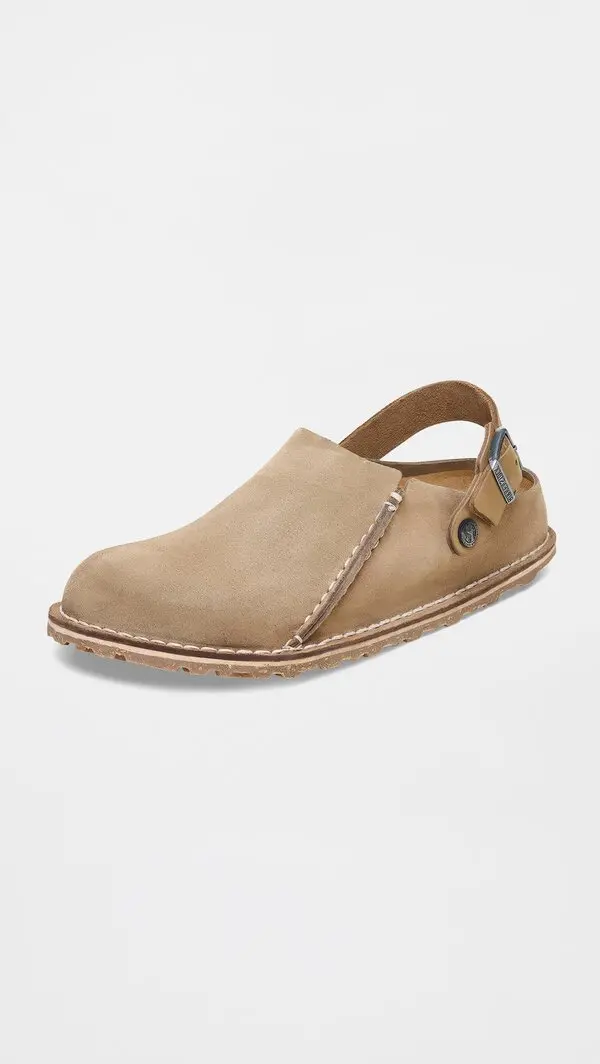 BIRKENSTOCK Lutry Premium Suede Clog - Gray Taupe