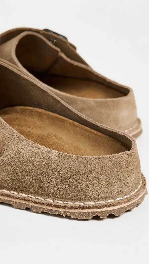 BIRKENSTOCK Lutry Premium Suede Clog - Gray Taupe