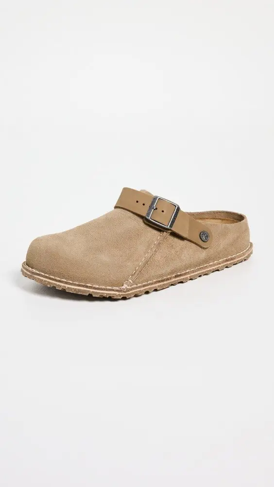 BIRKENSTOCK Lutry Premium Suede Clog - Gray Taupe
