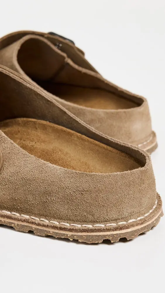 BIRKENSTOCK Lutry Premium Suede Clog - Gray Taupe
