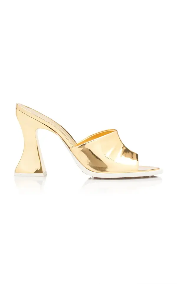 Bottega Veneta Cha-cha Metallic Leather Sandals - Gold