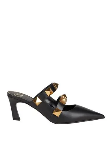 Valentino Garavani Mules & Clogs Leather With Appliqués - Black
