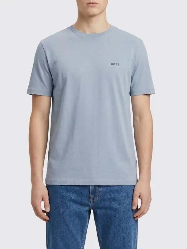 BOSS Cotton T-shirt With Logo - Blue