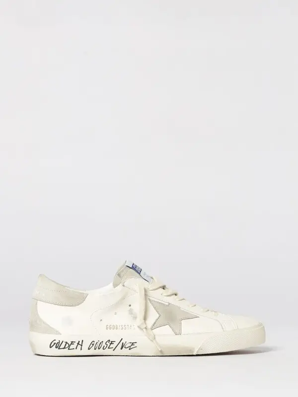 GOLDEN GOOSE Low-top Leather And Suede Lace-up Sneakers With Distressed Design - White
