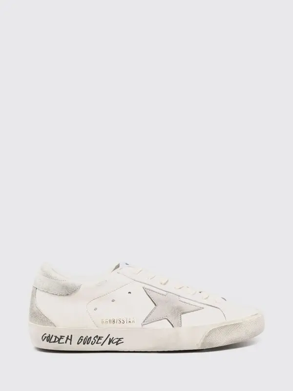 GOLDEN GOOSE Low-top Leather And Suede Lace-up Sneakers With Distressed Design - White
