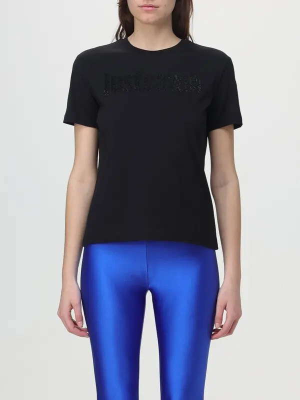 Just Cavalli Embellished Logo T-shirt - Black