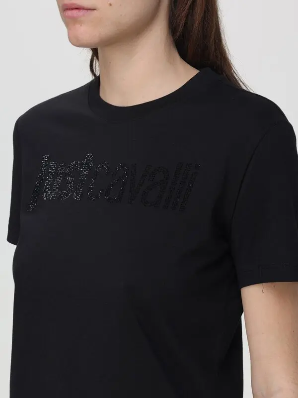 Just Cavalli Embellished Logo T-shirt - Black