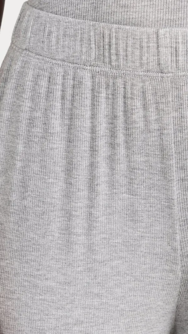 Sprwmn Ribbed Wide Leg Pants - Heather Grey
