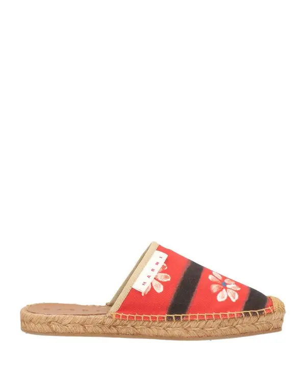 Marni Floral Print Canvas Espadrilles - Red