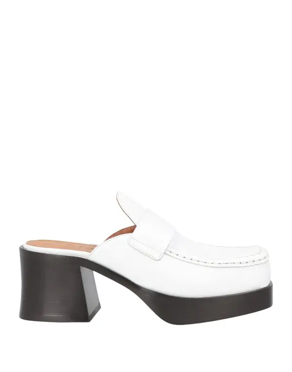 Marni Leather Mules With Block Heel - White