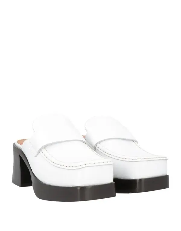Marni Leather Mules With Block Heel - White