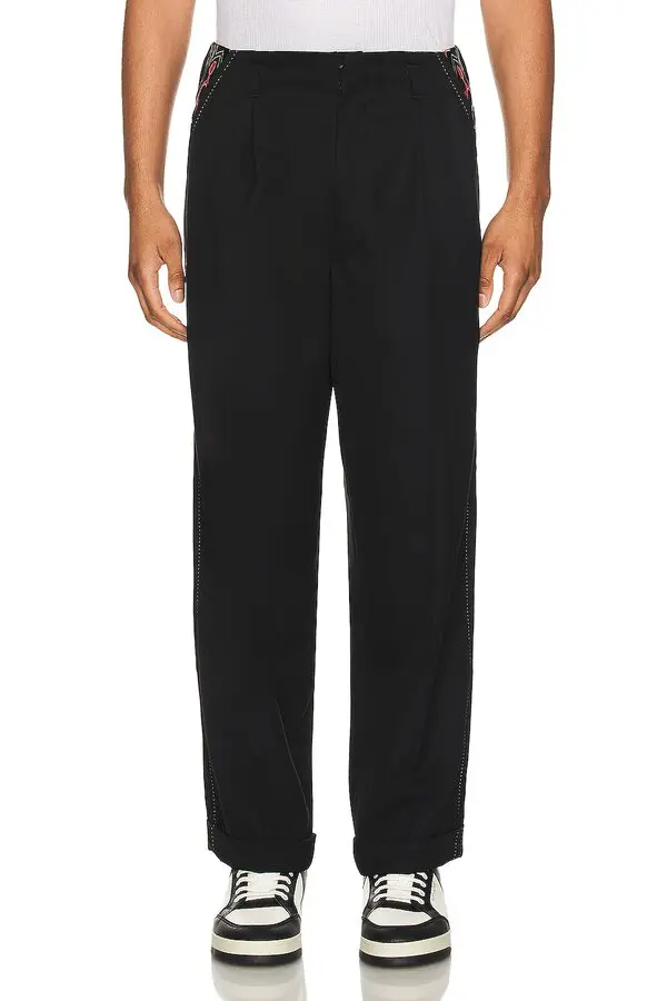 Wacko Maria Wolf'S Head Rockabilly Pant In Black - 81% Off
