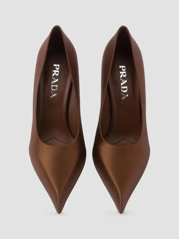 Prada Satin Pumps - Brown