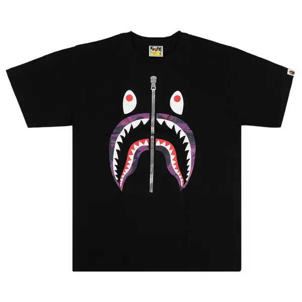 A BATHING APE Color Camo Shark Tee /purple - Black