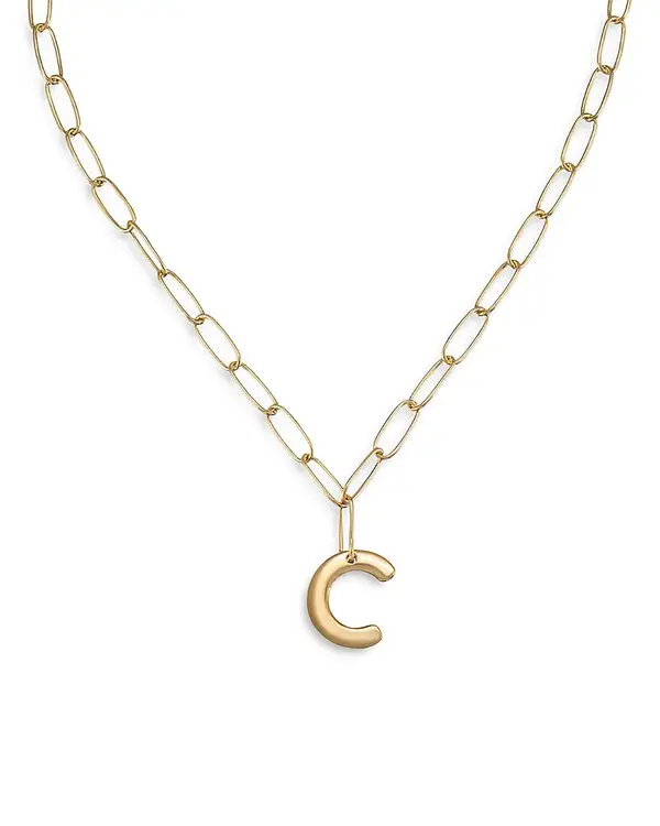 Ettika Paperclip Link Chain Initial Pendant Necklace - C