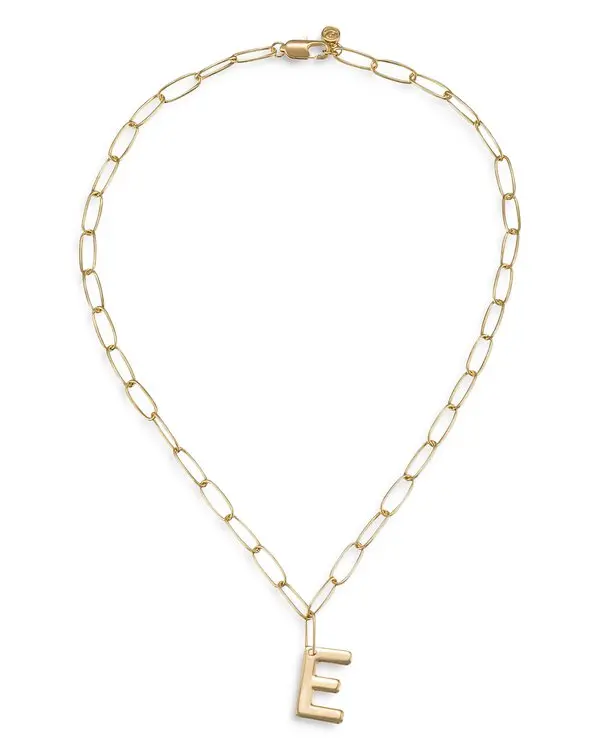 Ettika Paperclip Link Chain Initial Pendant Necklace - E