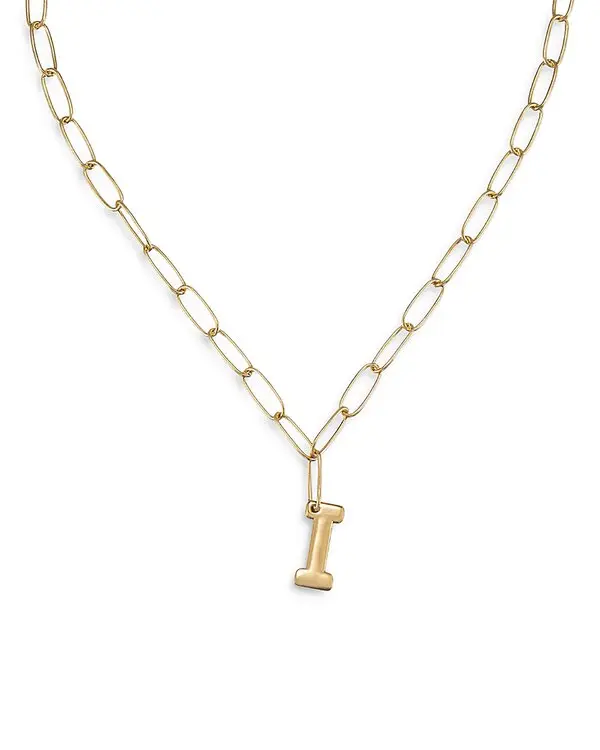 Ettika Paperclip Link Chain Initial Pendant Necklace - I