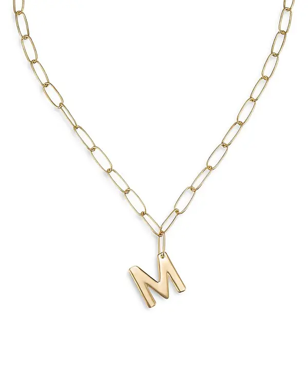 Ettika Paperclip Link Chain Initial Pendant Necklace - M