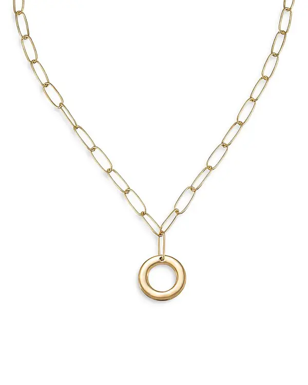 Ettika Paperclip Link Chain Initial Pendant Necklace - O