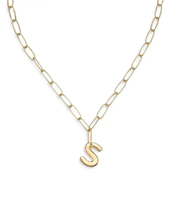Ettika Paperclip Link Chain Initial Pendant Necklace - S