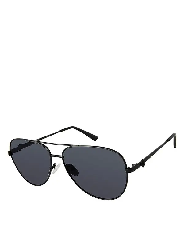 Kurt Geiger 62mm Aviator Sunglasses - Black/gray Polarized Solid